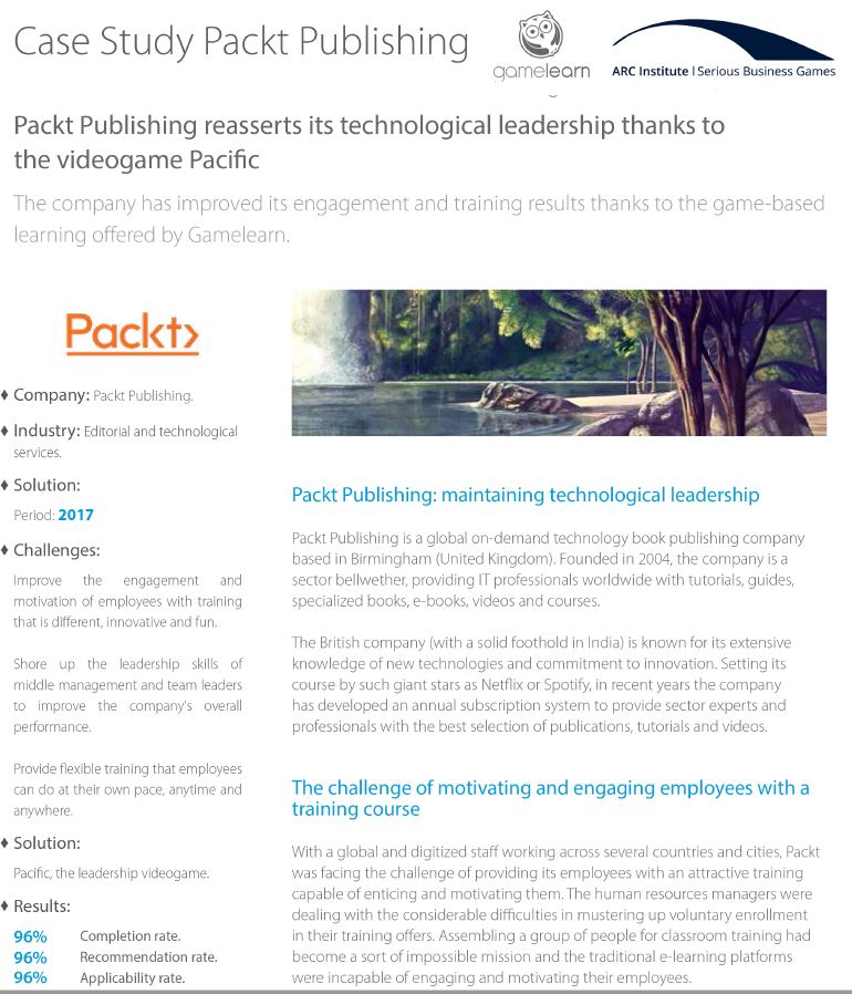 Case Study, Paxkt Oublishing, Serious Business Game, Gamfied Training, ARC